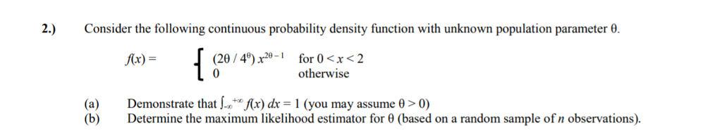 Solved 2) Consider the following continuous probability | Chegg.com
