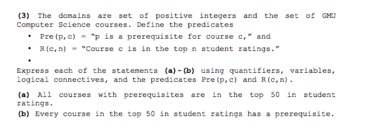 Solved (3) The domains are set of positive integers and the | Chegg.com