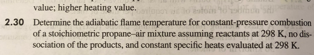 Solved value; higher heating value Determine the adiabatic | Chegg.com