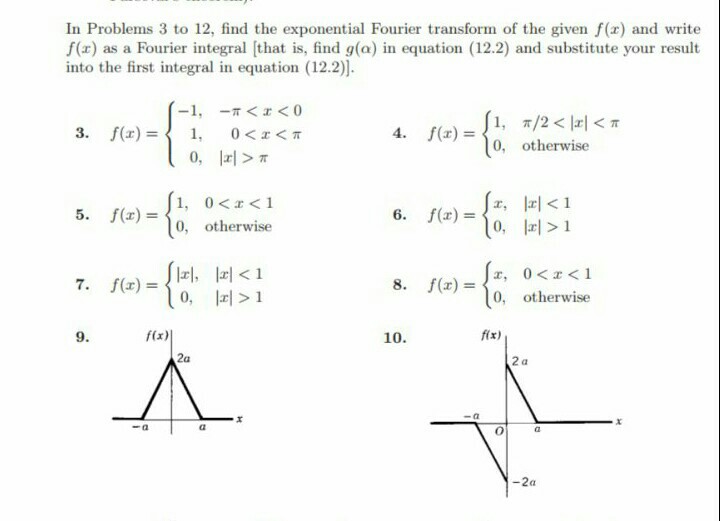 Solved In Problems 3 to 12, find the exponential Fourier | Chegg.com