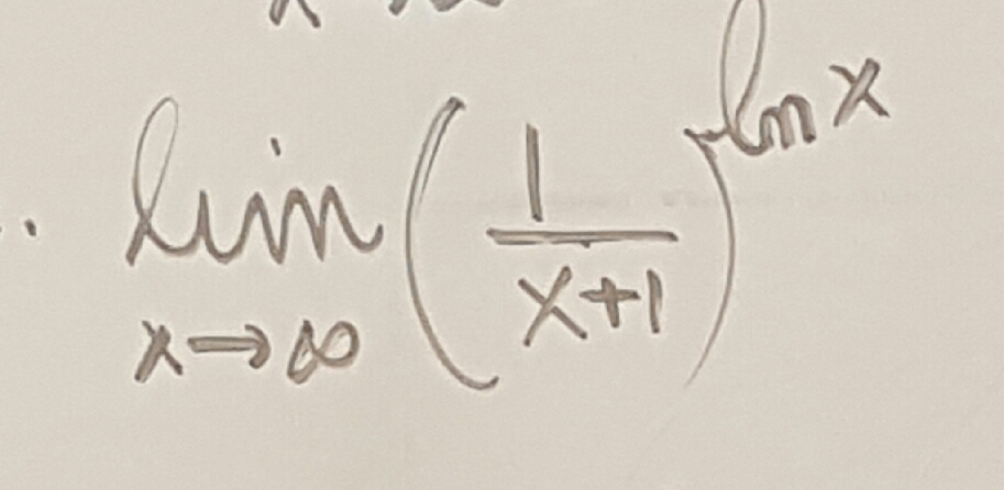 Solved lim_x rightarrow infinity (1/x + 1)^ln x | Chegg.com