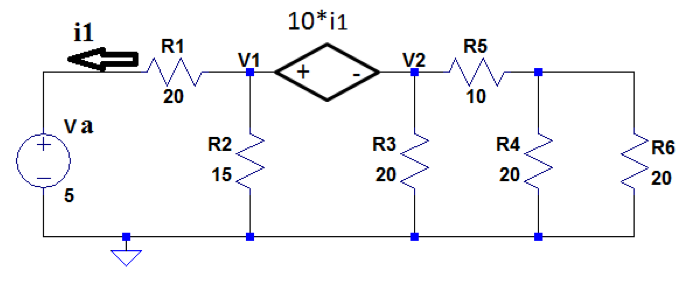 Solved Use Supernode to find V1, V2, and I1 | Chegg.com