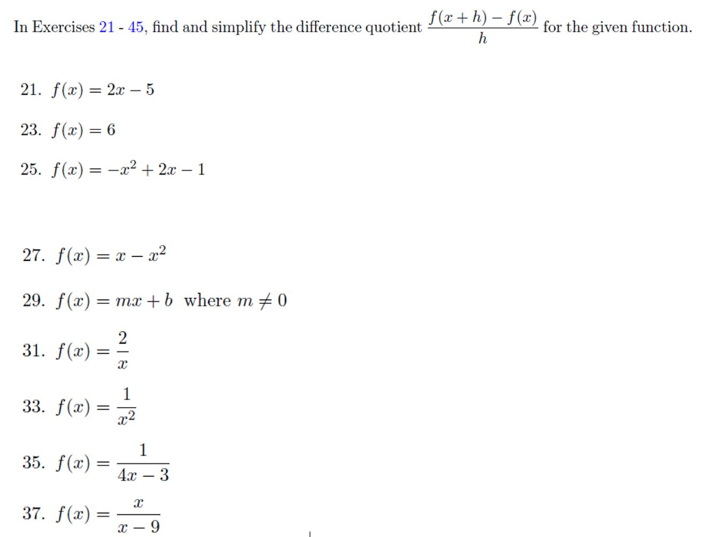 Solved In Exercises 21 - 45, find and simplify the | Chegg.com