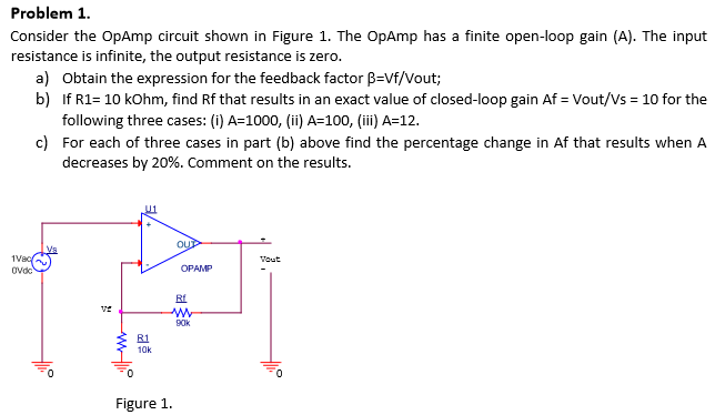 Solved Obtain the expression for the feedback factor. If | Chegg.com