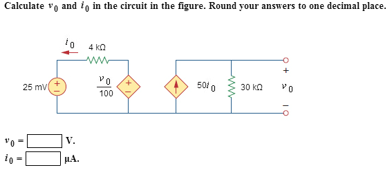 Solved Calculate vo and io in the circuit in the figure. | Chegg.com