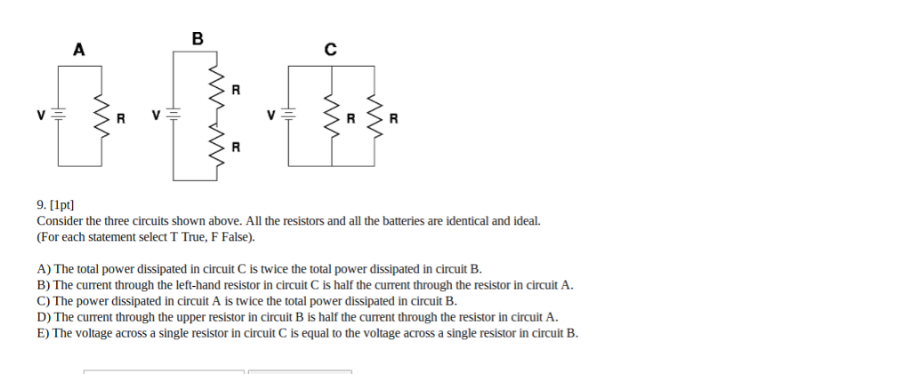 Solved R〉R 9.[1pt Consider the three circuits shown above. | Chegg.com