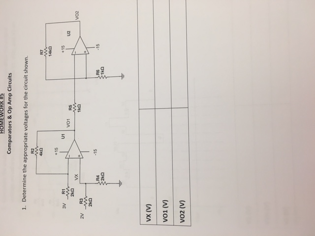 Solved Determine the appropriate voltages for the circuit | Chegg.com