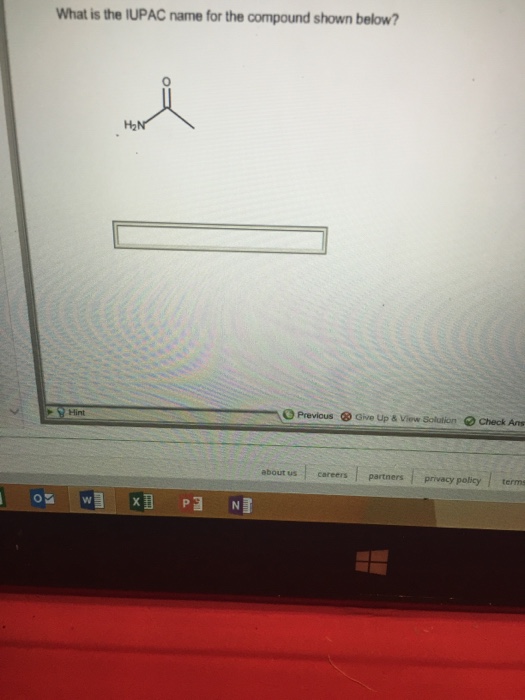 Solved What is the IUPAC name foe the compound shown below? | Chegg.com