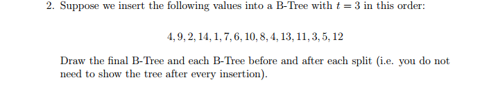 Solved Suppose we insert the following values into a B-Tree | Chegg.com