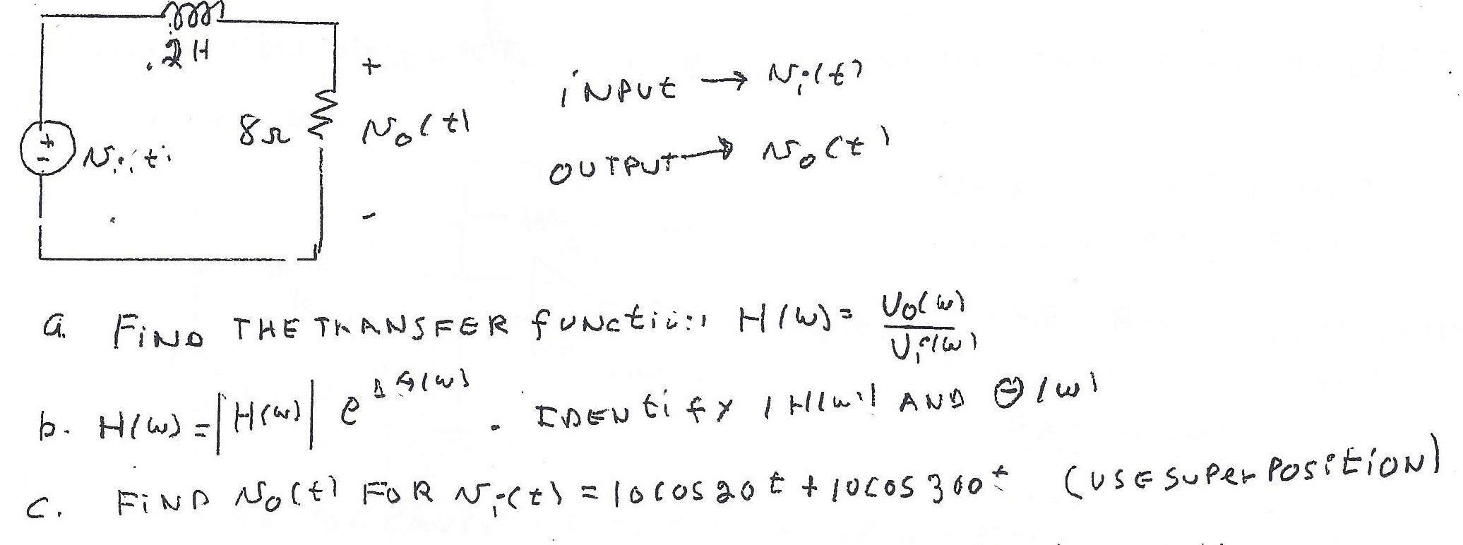Solved FIND THE TRANSFER FUNCTION H(W)=V0(W)/V1(W) H(W) | Chegg.com