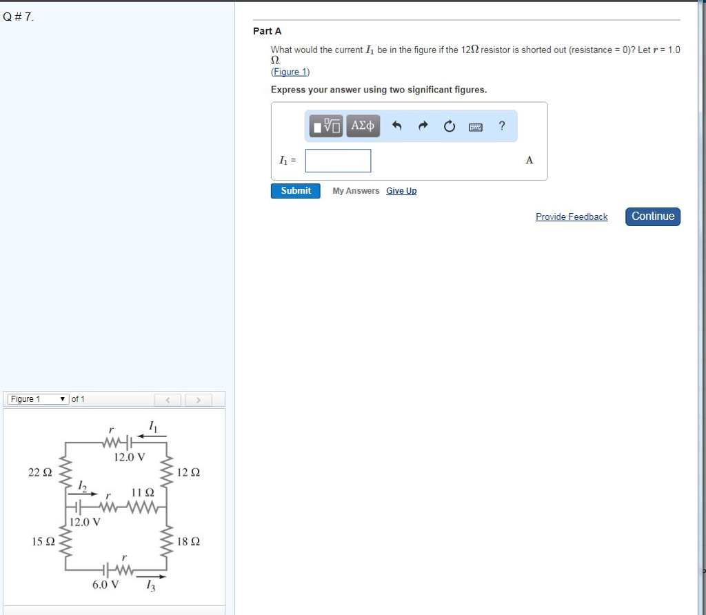 Solved Part A - What would the current I1 be in the figure | Chegg.com