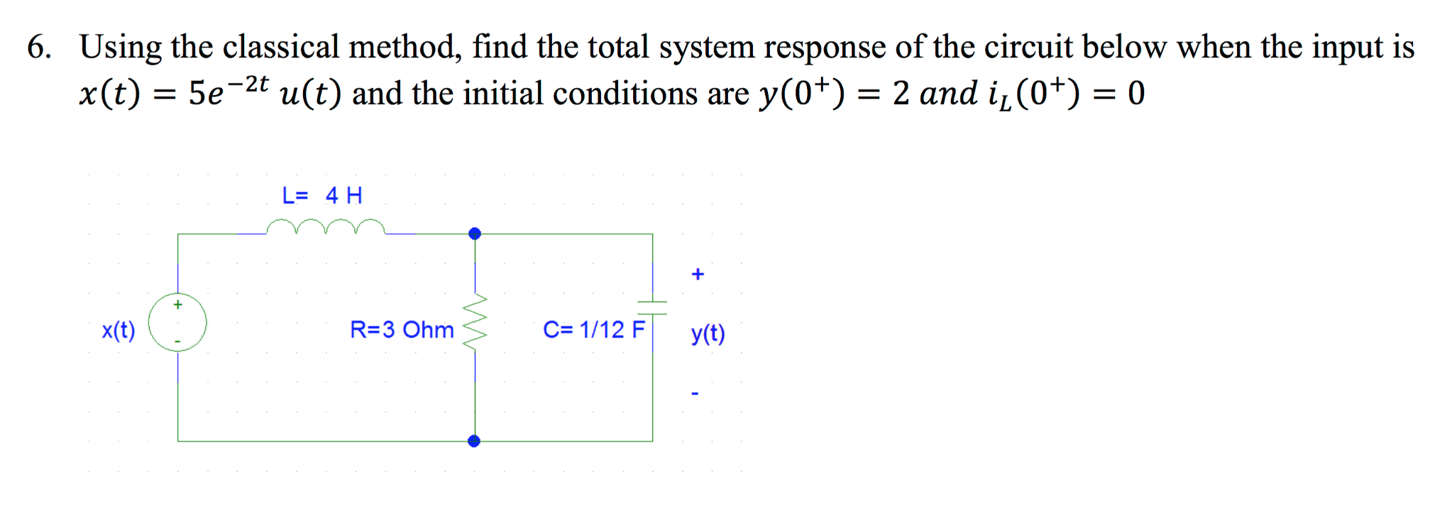 Solved Using the classical method, find the total system | Chegg.com