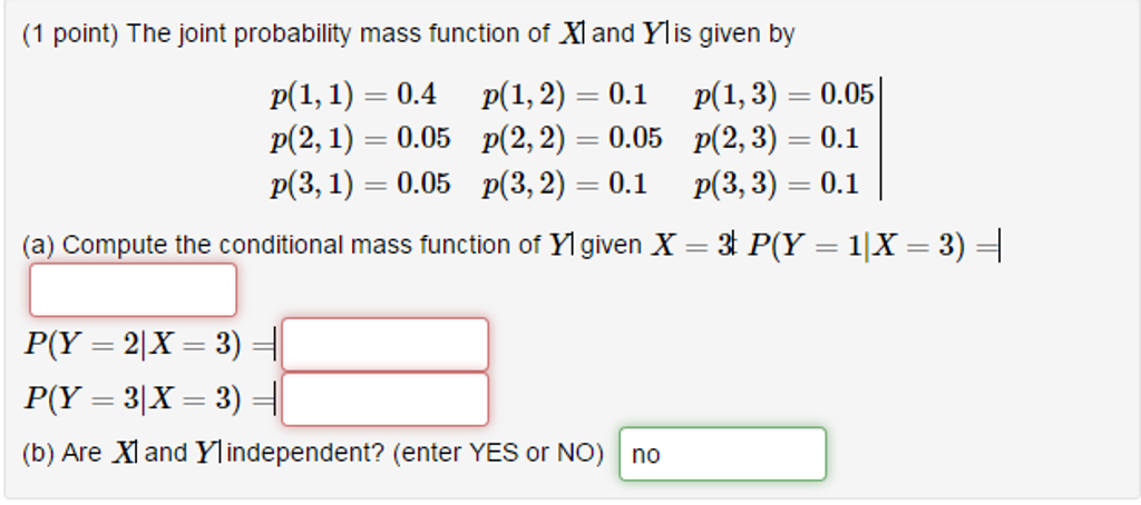 Solved The joint probability mass function of X and Y is | Chegg.com