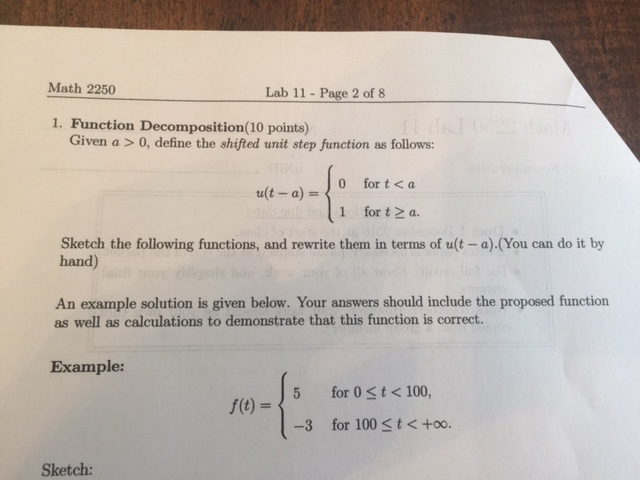 Solved Math 2250 Lab 11 Page 2 Of 8 1 Function