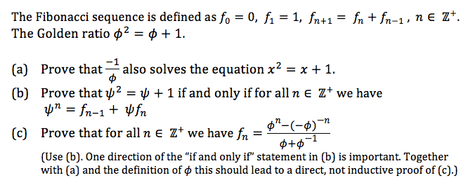 Solved The Fibonacci sequence is defined as f0 = 0, f1 = 1, | Chegg.com
