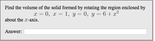 Solved Find the volume of the solid formed by rotating the | Chegg.com