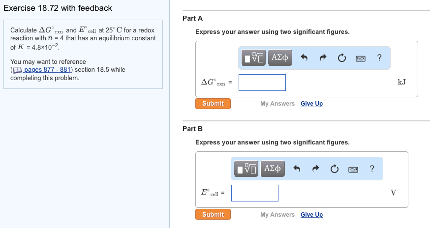 Solved Calculate Delta G^0+rxn and E^0_cell at 25 degree C | Chegg.com