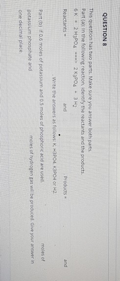 Solved QUESTION 8 This question has two parts. Make sure you | Chegg.com
