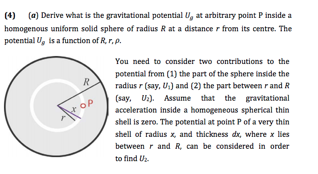 Solved Derive what is The gravitational potential Ug at | Chegg.com