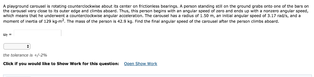 Solved A playground carousel is rotating counterclockwise | Chegg.com