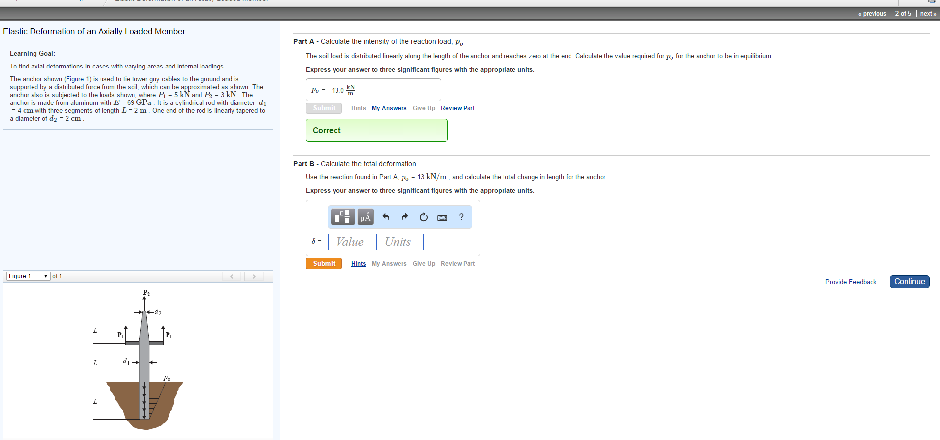 Solved To find axial deformations in cases with varying | Chegg.com