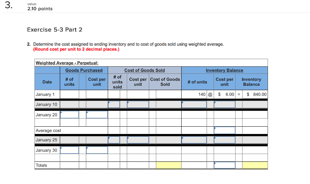 Solved value: 2.10 points Exercise 5-3 Part 3 3. Determine | Chegg.com