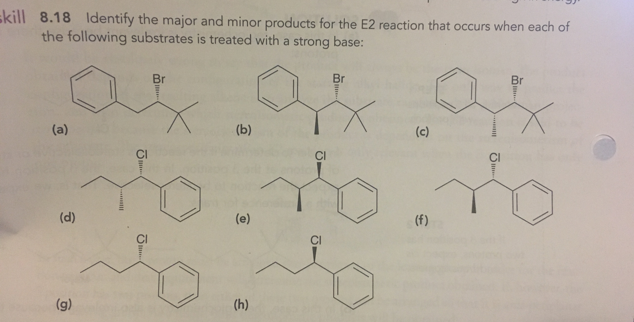 Solved Identify the major and minor products for the E2 | Chegg.com