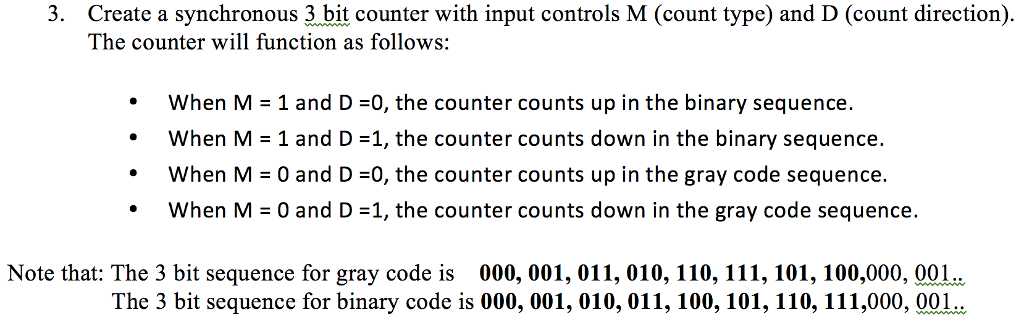 Solved 3. Create a synchronous 3 bit counter with input | Chegg.com