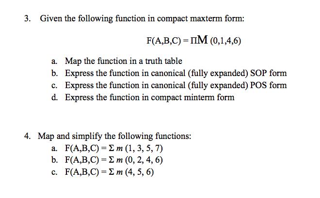 Given the following function in compact maxterm form: | Chegg.com
