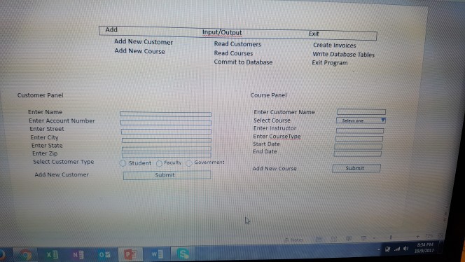 Solved Input (Output xit Create Invoices Write Database | Chegg.com