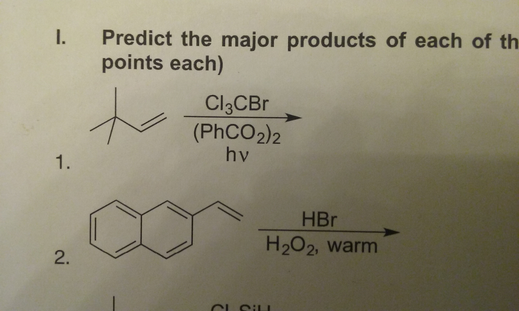 Solved Predict the major product of each of the following | Chegg.com