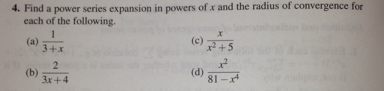 Solved 4. Find a power series expansion in powers of x and | Chegg.com