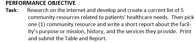 Solved PERFORMANCE OBJECTIVE Task: Research on the internet | Chegg.com