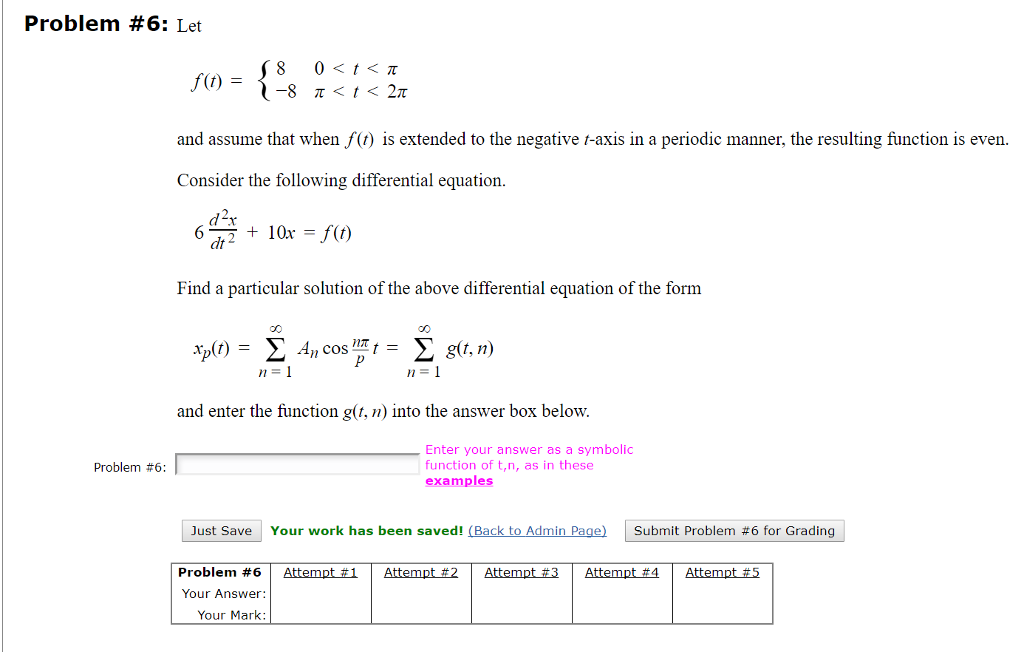 Solved Problem #6: Let 8 0