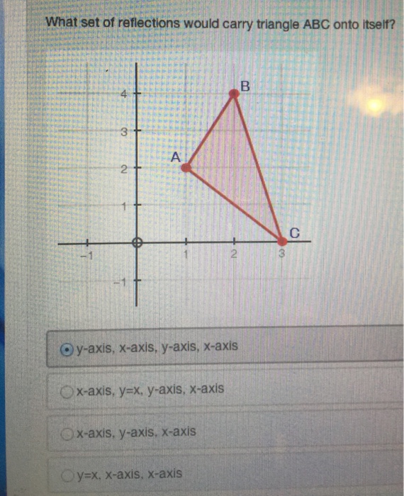 Solved What set of reflections would carry triangle ABC onto | Chegg.com