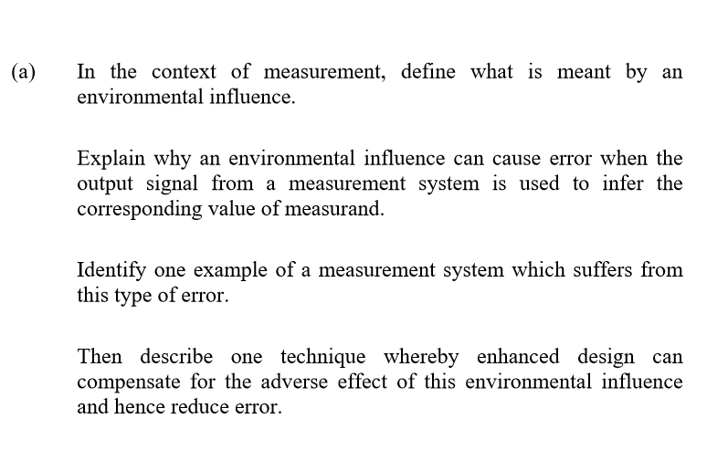 Solved (a) In the context of measurement, define what is | Chegg.com