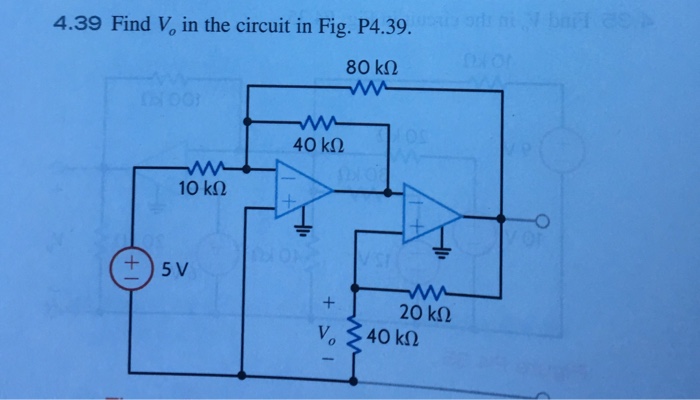 Solved 4.39 Find Vo in the circuit in Fig. P4.39. 80 km 40 | Chegg.com