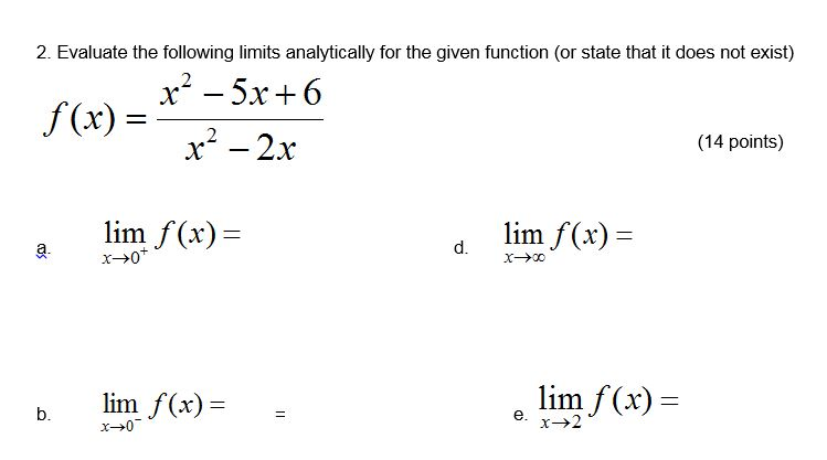 Solved 1. Evaluate the following limits using the graph of y | Chegg.com