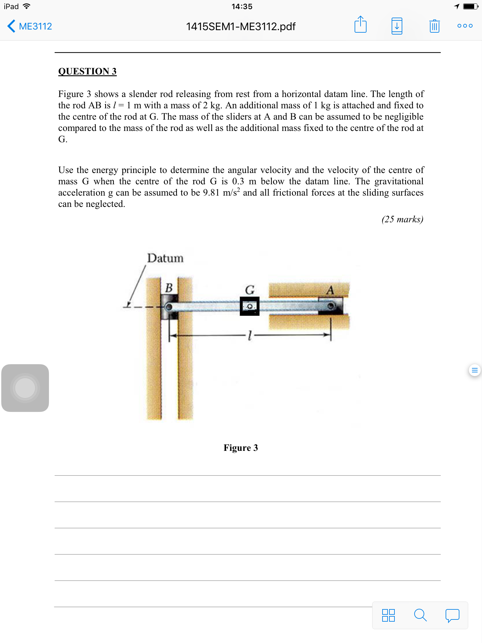 Solved Figure 3 shows a slender rod releasing from rest from | Chegg.com