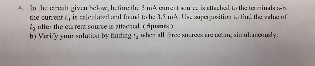 Solved In the circuit given below, before the 5 mA current | Chegg.com