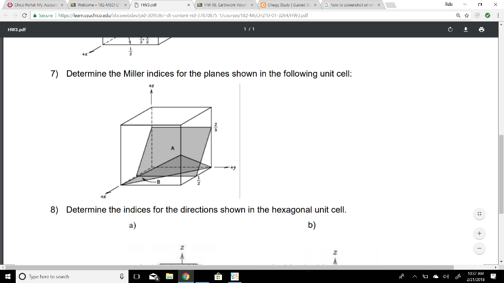 Solved Determine the Miller indices for the planes shown in | Chegg.com