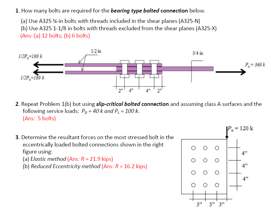 1. How many bolts are required for the bearing type | Chegg.com