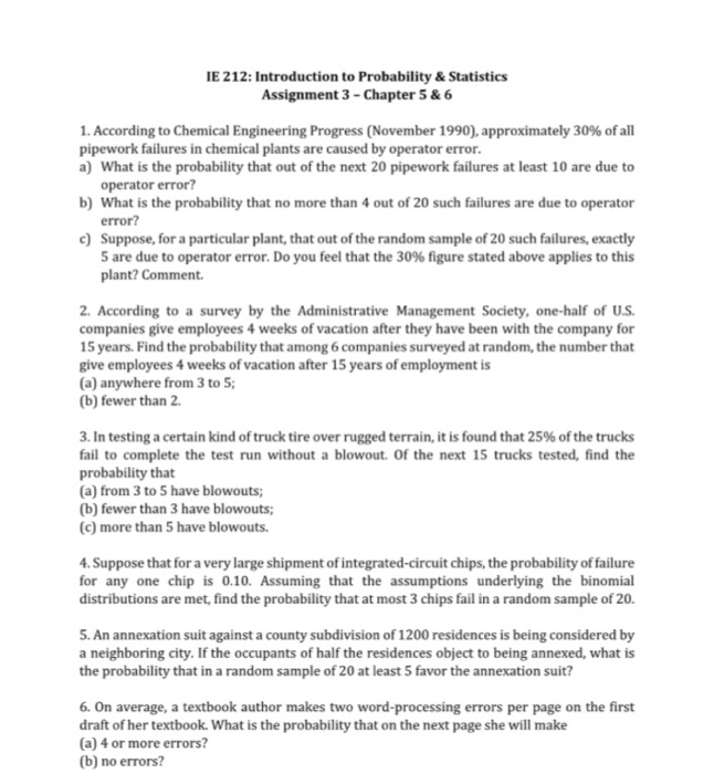 Solved Introduction to Probability & Statistics Assignment 3 | Chegg.com