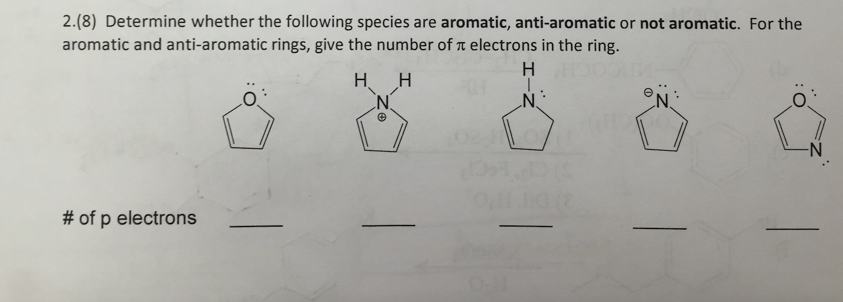 Solved Determine whether the following species are aromatic, | Chegg.com