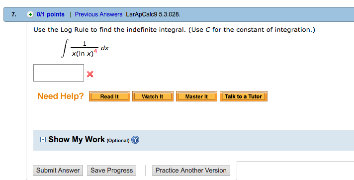 Solved Use the Log Rule to find the indefinite integral. | Chegg.com