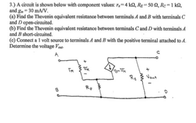 Solved 3.) A circuit is shown below with component values: | Chegg.com