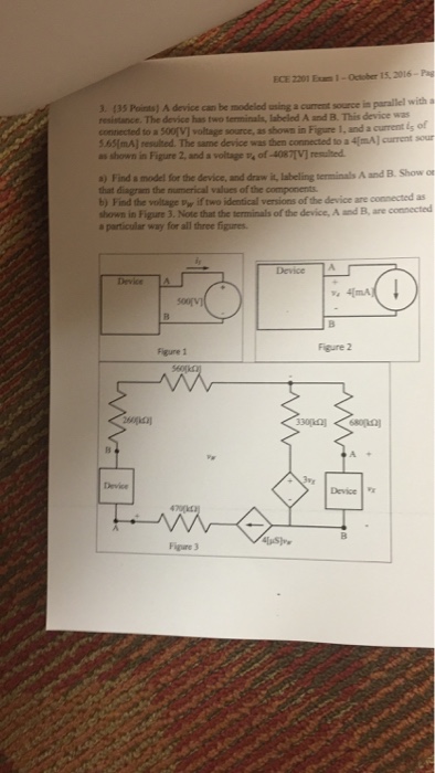 Solved A device can be modeled using a current source is | Chegg.com