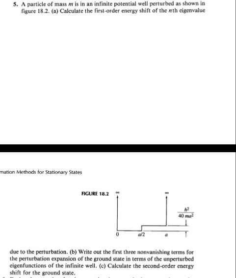 Solved A particle of mass m is in an infinite potential well | Chegg.com