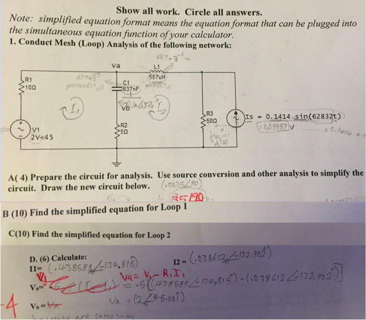 Solved Conduct Mesh (Loop) Analysis of the following | Chegg.com