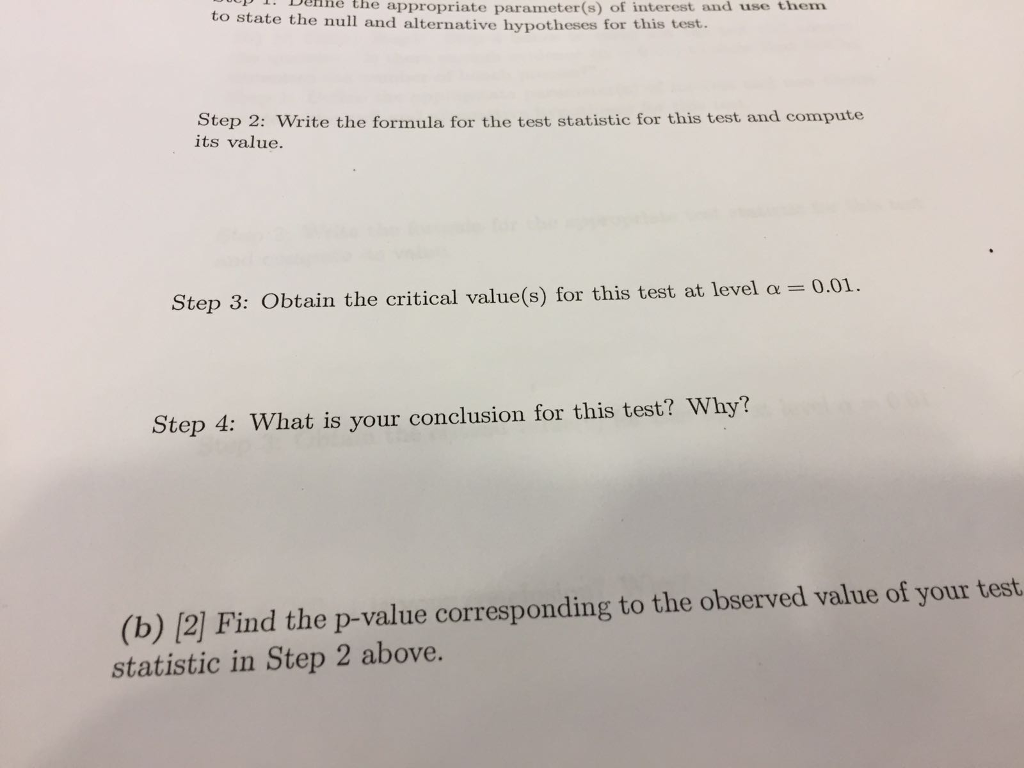Write the formula for the test statistic for this | Chegg.com